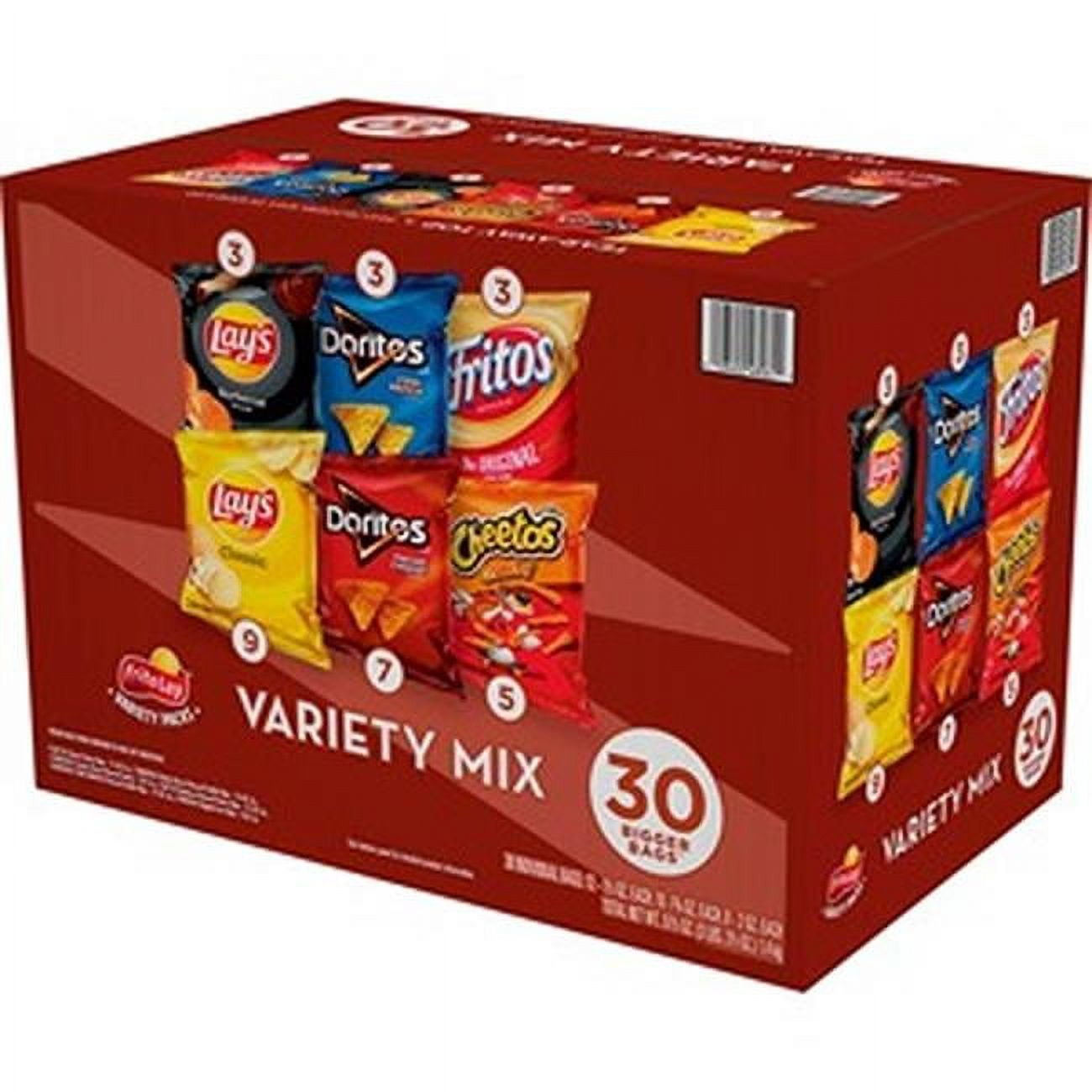 Lay's Classic Mix Variety Pack, Chips, 6 Flavors, 2 oz to 1.75 oz Bags ...