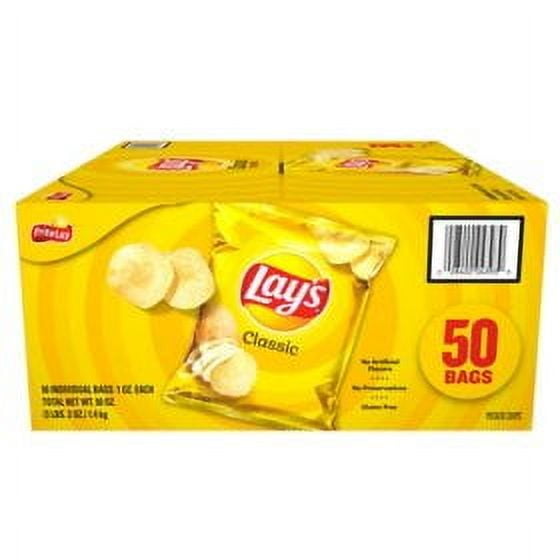Lay's Classic Potato Chips, 1 oz., 50 count.pack of 2 - Walmart.com