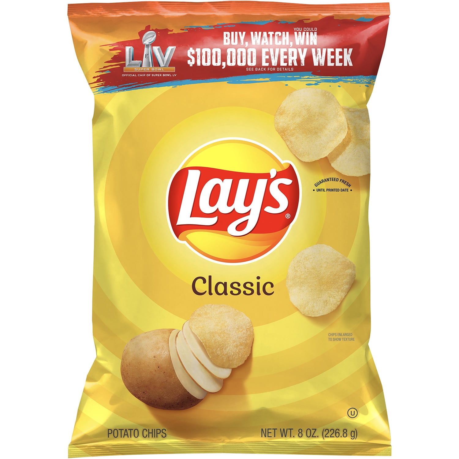 Lay's Classic Potato Chips Snack Chips, 8 oz. - Walmart.com