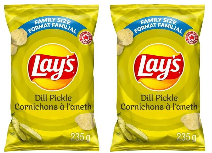 Lay's Dill Pickle Flavored Potato Chips, 220g (2 Pack) - Walmart.com