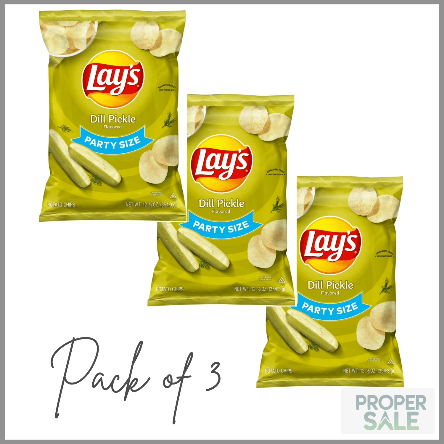 Lay's Dill Pickle Flavored Potato Chips, Party Size, 12.5 oz Bag ( PACK ...