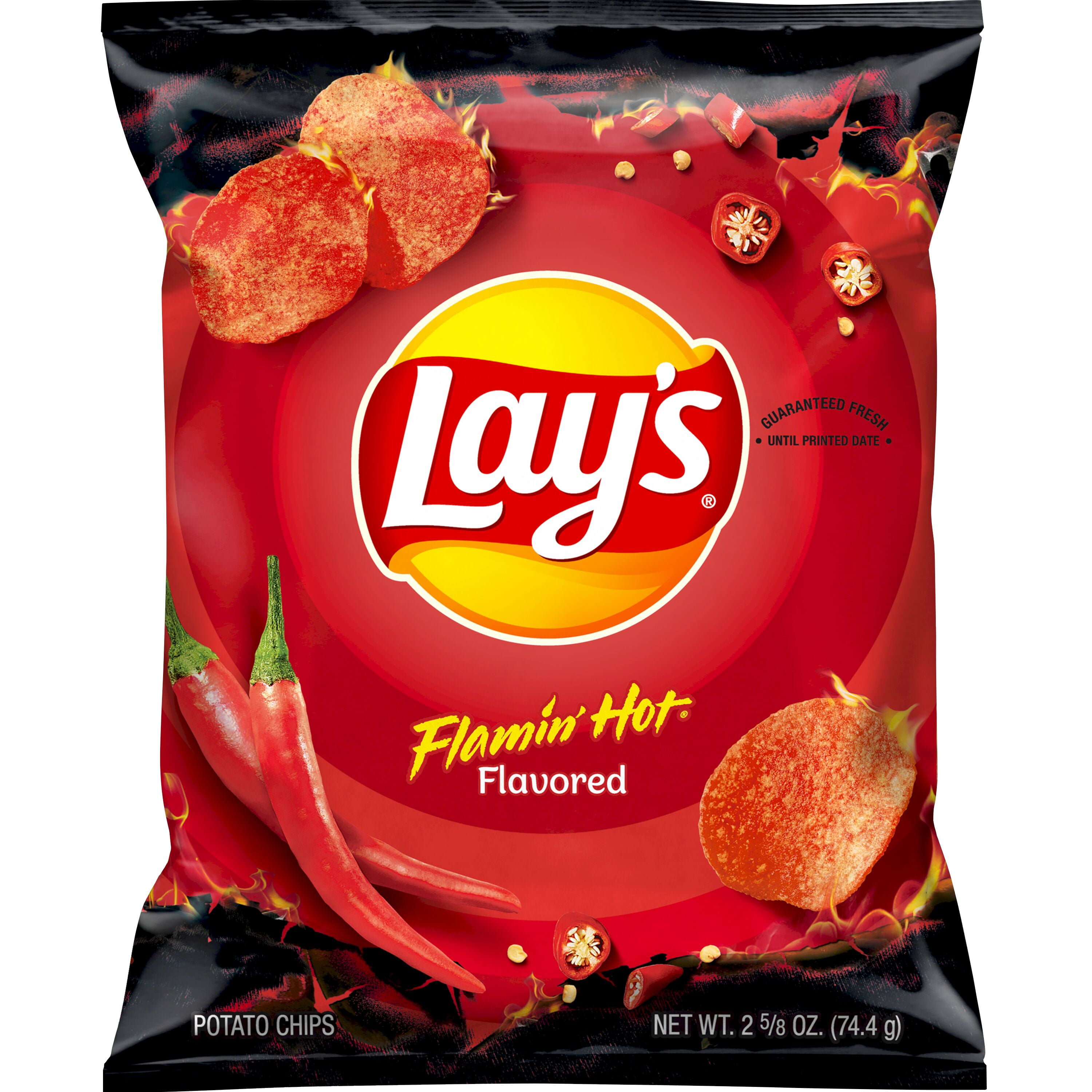 Lay's Flamin' Hot Flavored Potato Chips Snack Chips, 2.625oz Bag ...