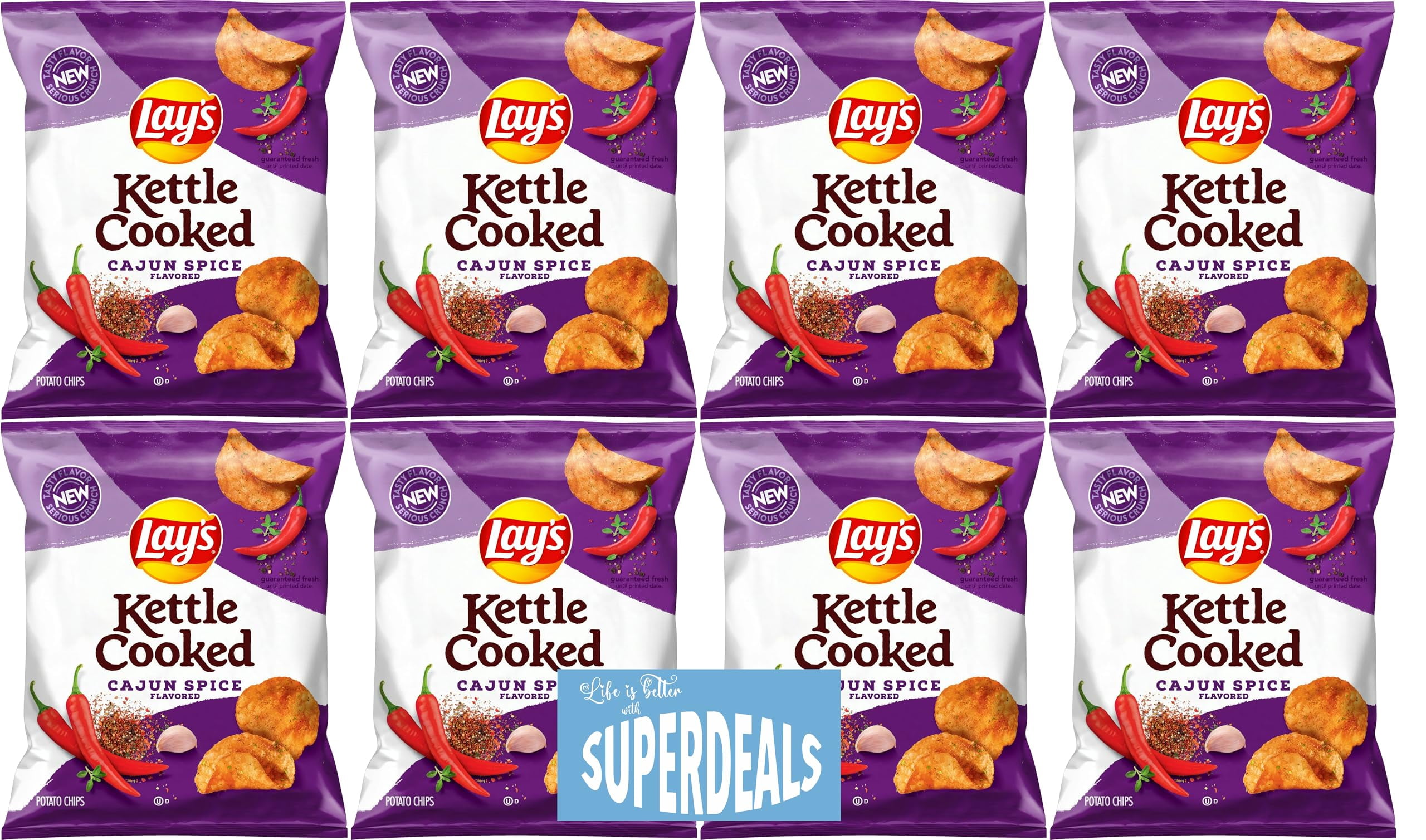 Lay's Kettle Cooked Potato Chips Cajun Spice Flavored 2 1/8 Oz ...