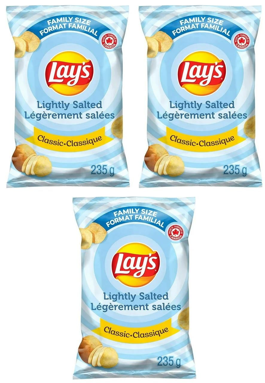 Lay's Lightly Salted Potato Chips, 235g (3 Pack) - Walmart.com