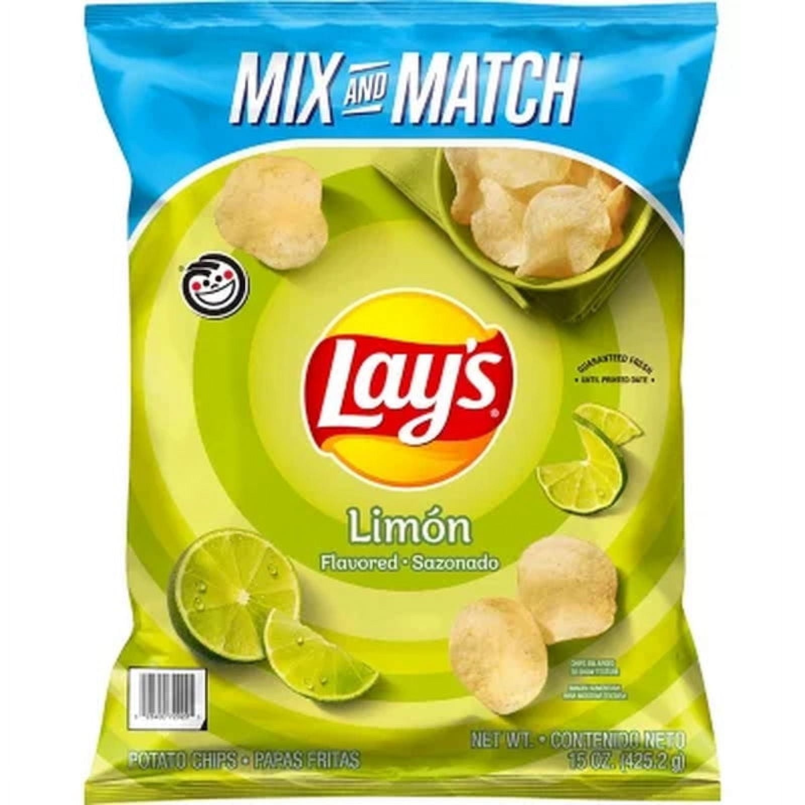 Lay’s Limon Potato Chips – Tangy Citrus Flavor, 15 oz Family Size ...