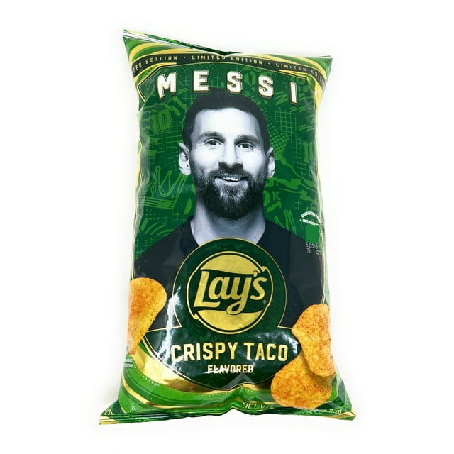 Lay's Messi Limited Edition Crispy Taco Flavored Potato Chips 7.75oz ...