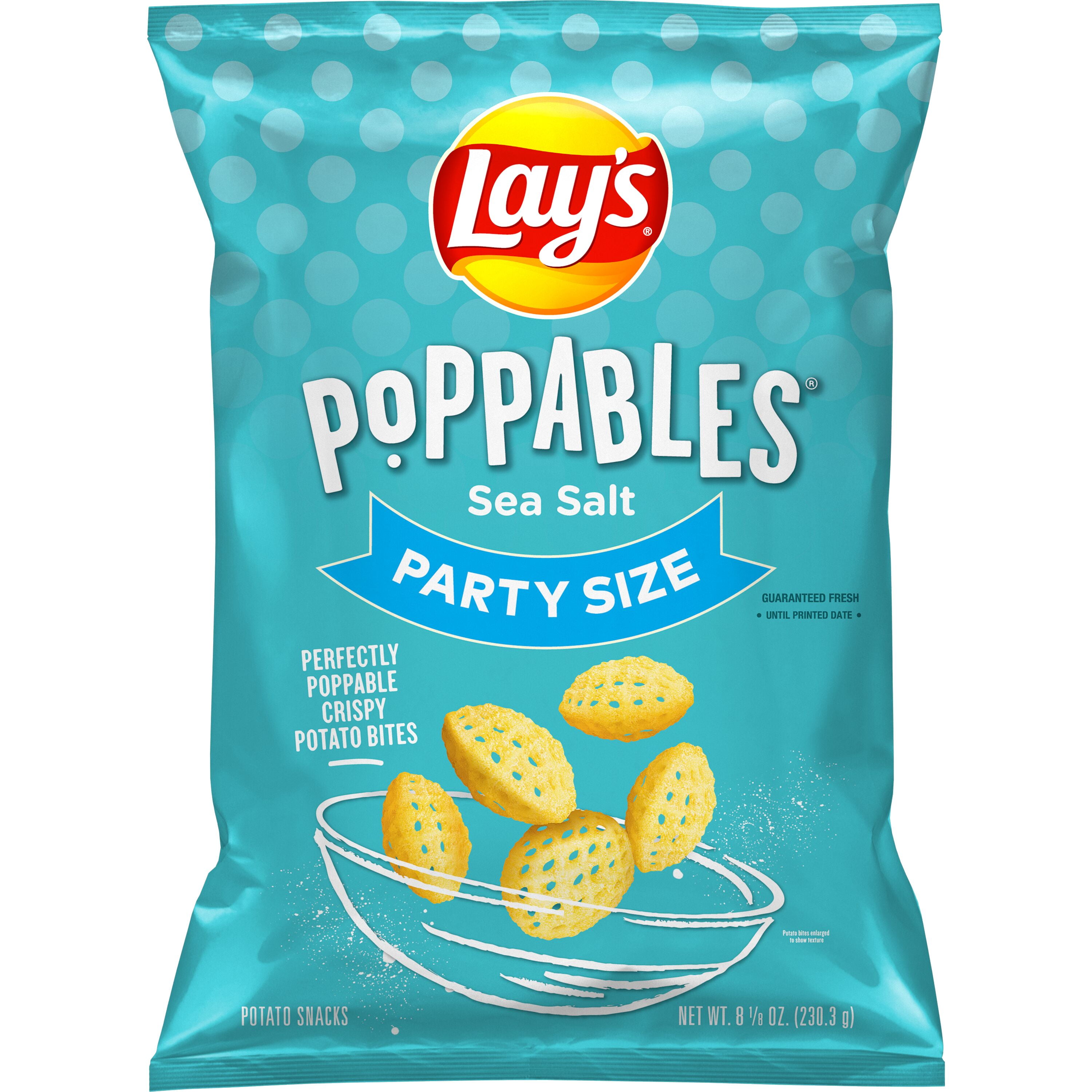 Lay's Poppables Sea Salt Chips, Party Size, 8.125 oz Bag - Walmart.com