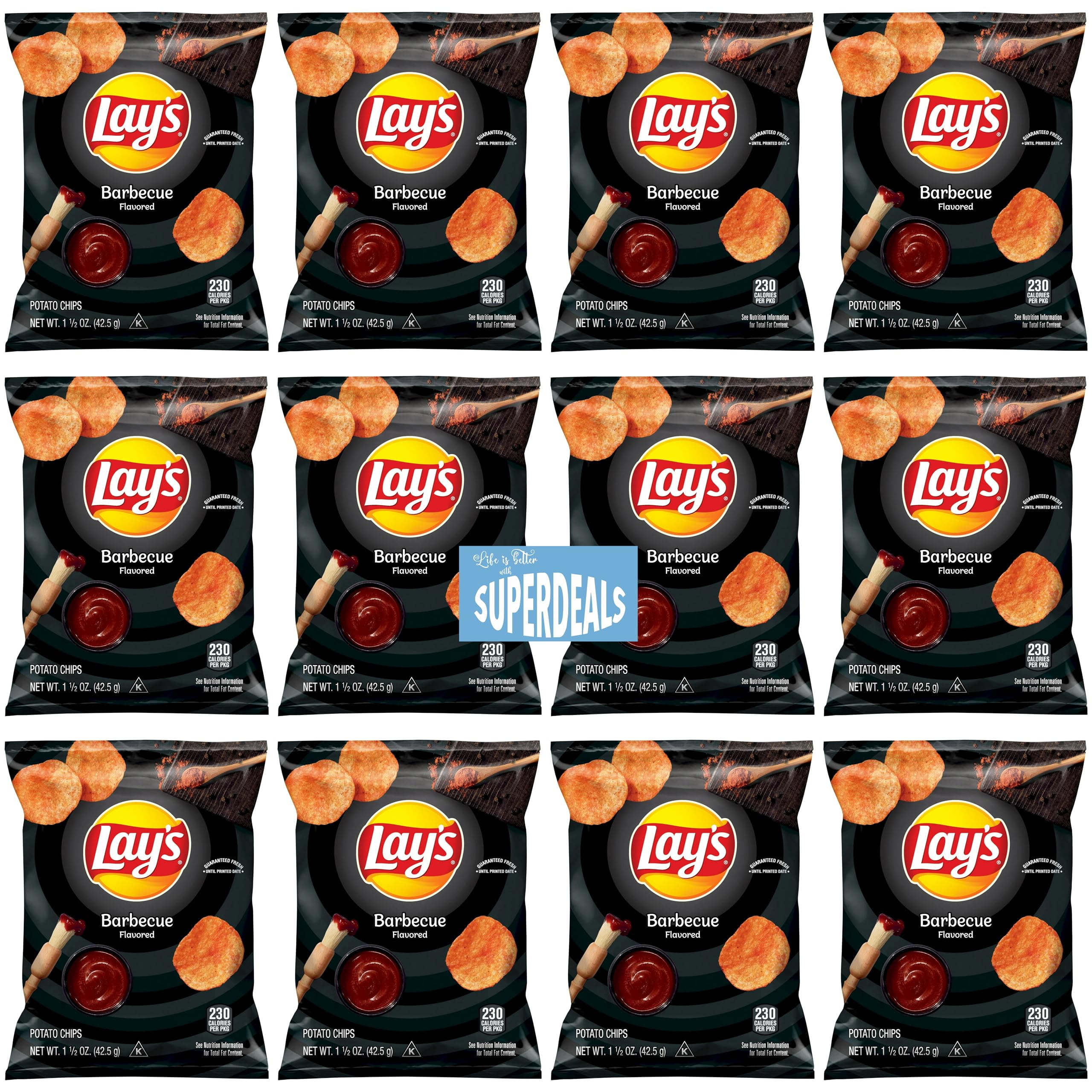 Lay's Potato Chips | Barbecue | Value Pack Bundled by SUPERDEALS | 1.5 ...