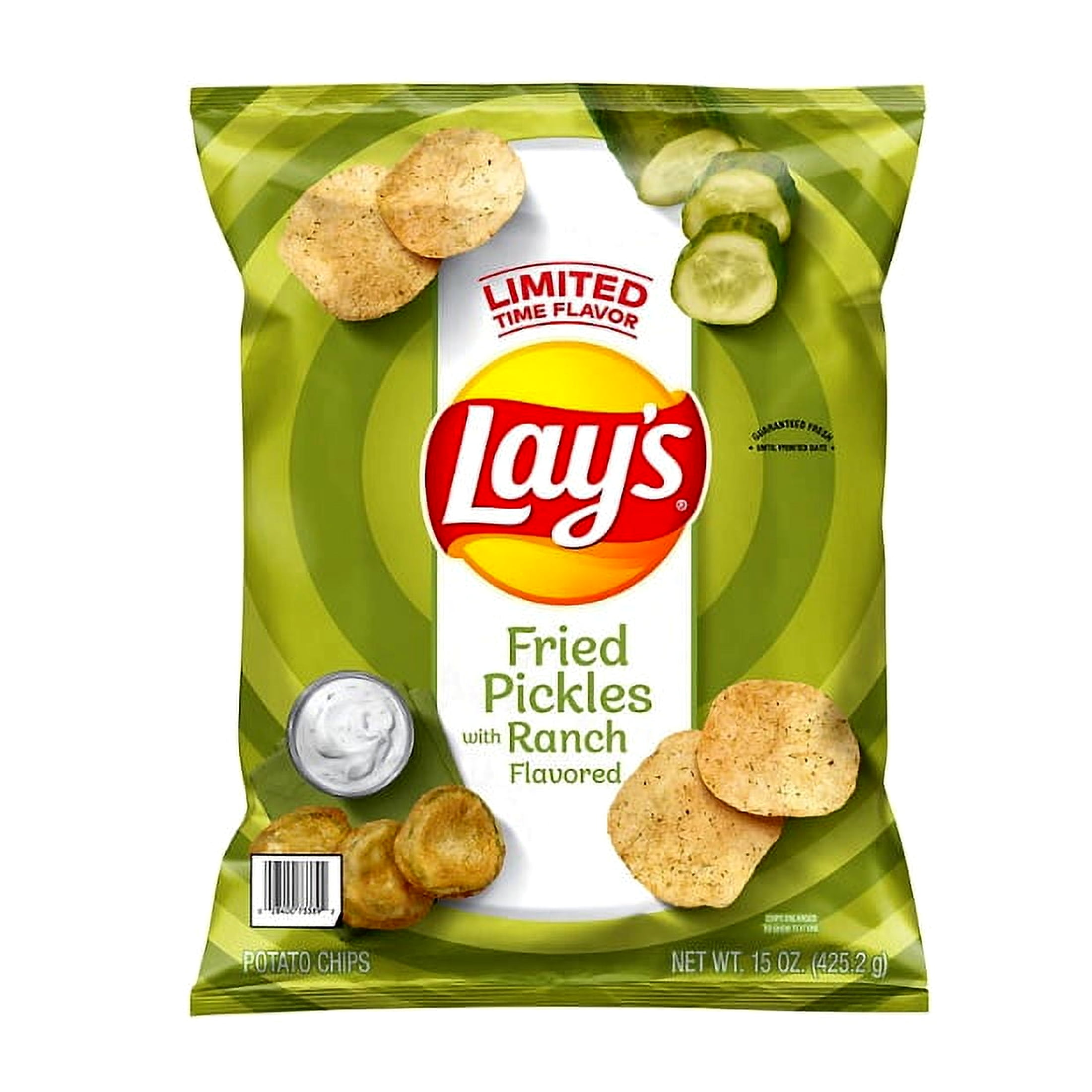 Lay's Potato Chips, Fried Pickles with Ranch Flavor, 15 oz - Walmart.com