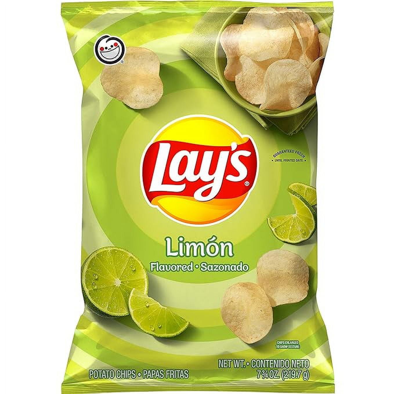 Lay's Potato Chips, Limon Flavored Snacks, 7.75oz Bag - Walmart.com