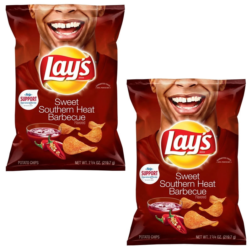 Lay's Potato Chips, Sweet Southern Heat Barbecue Flavor (2 PACK ...