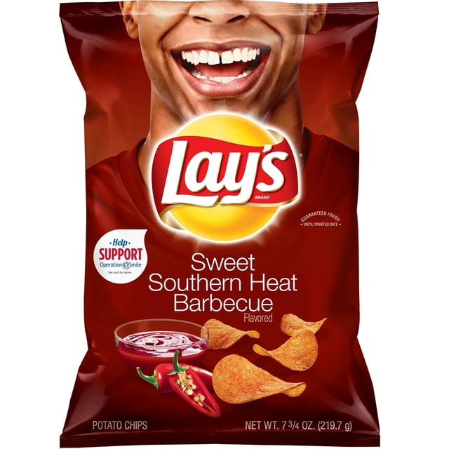 Lay's Potato Chips, Sweet Southern Heat Barbecue Flavor, 7.75 oz ...