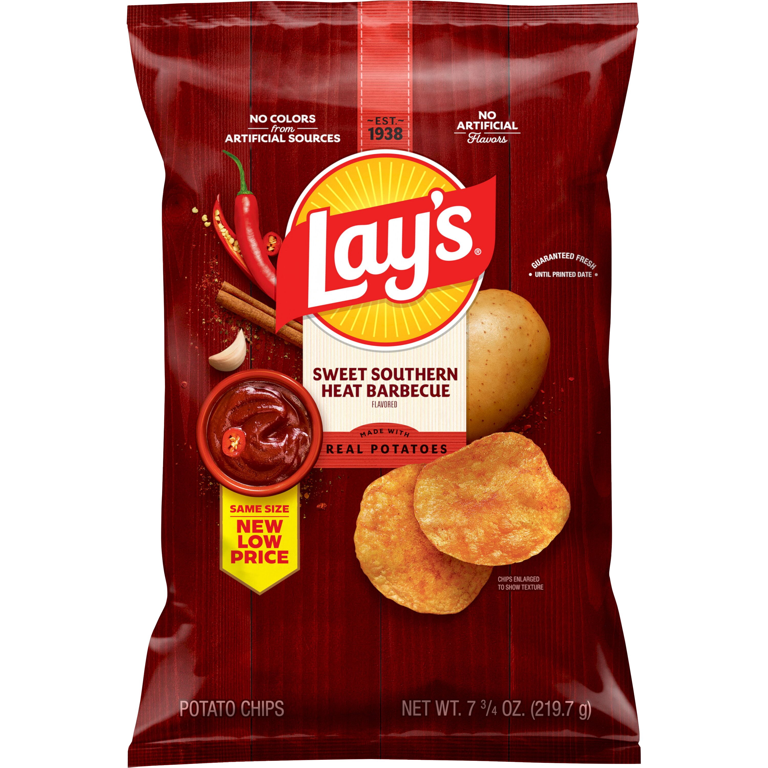 Lay's Southern Sweet Heat Barbecue Flavored Potato Chips, 7.75 oz ...