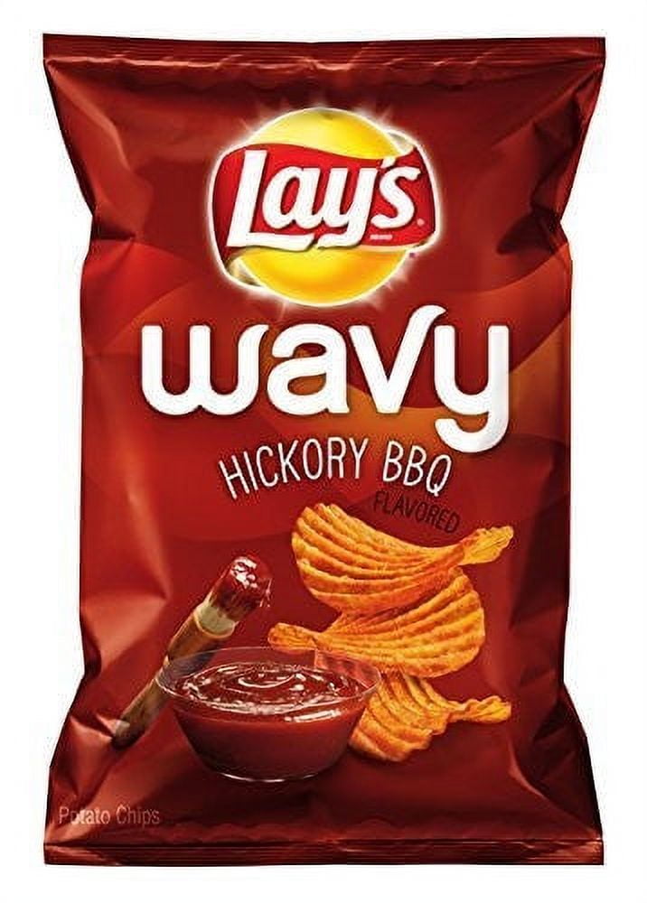 Lay's Potato Chips Wavy Hickory BBQ, (1 Large Bag), {Imported from ...