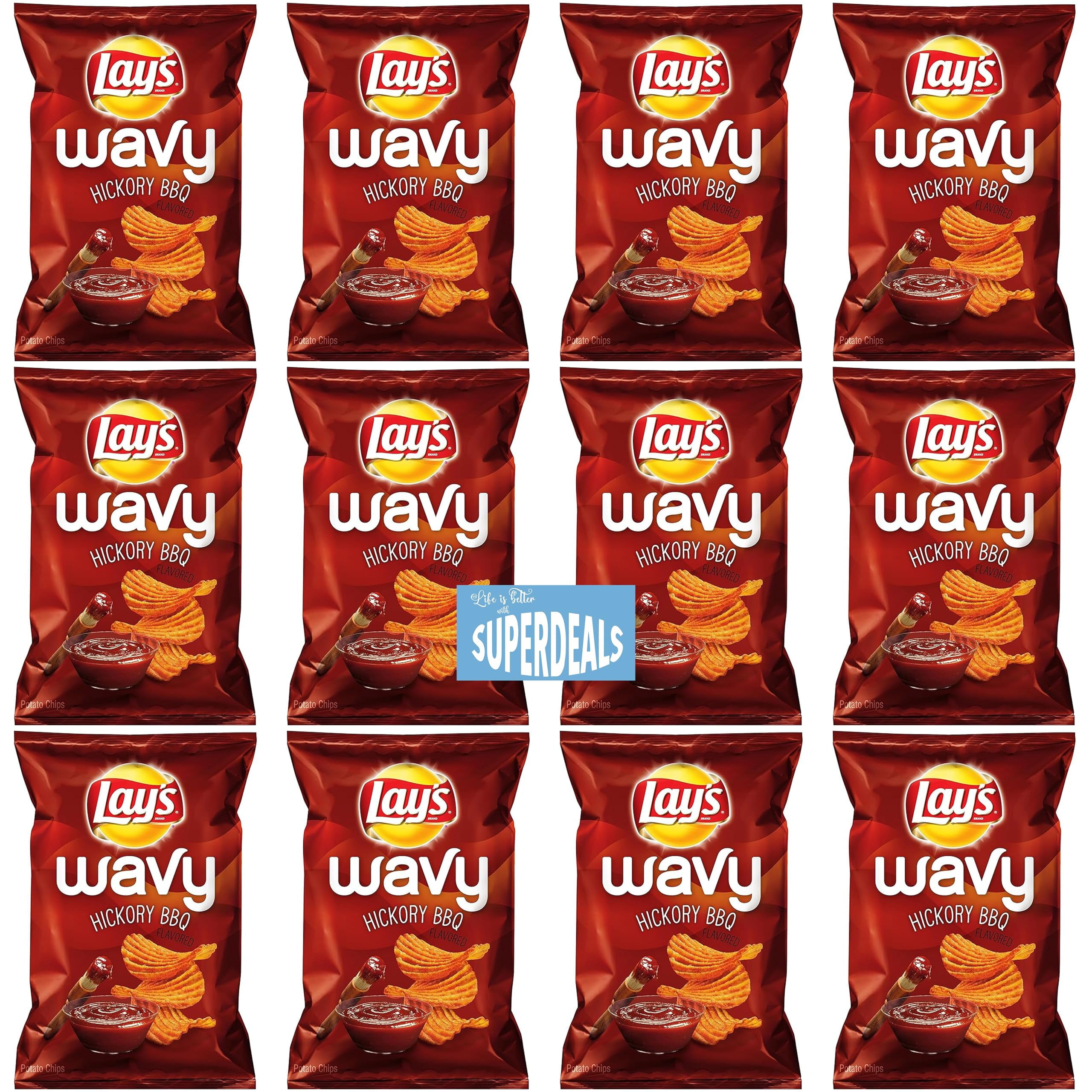 Lay's Potato Chips | Wavy Hickory BBQ | Value Pack Bundled by ...