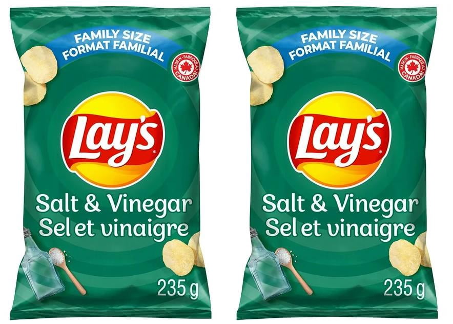 Lay's Salt & Vinegar Flavored Potato Chips, 220g (2 Pack) - Walmart.com