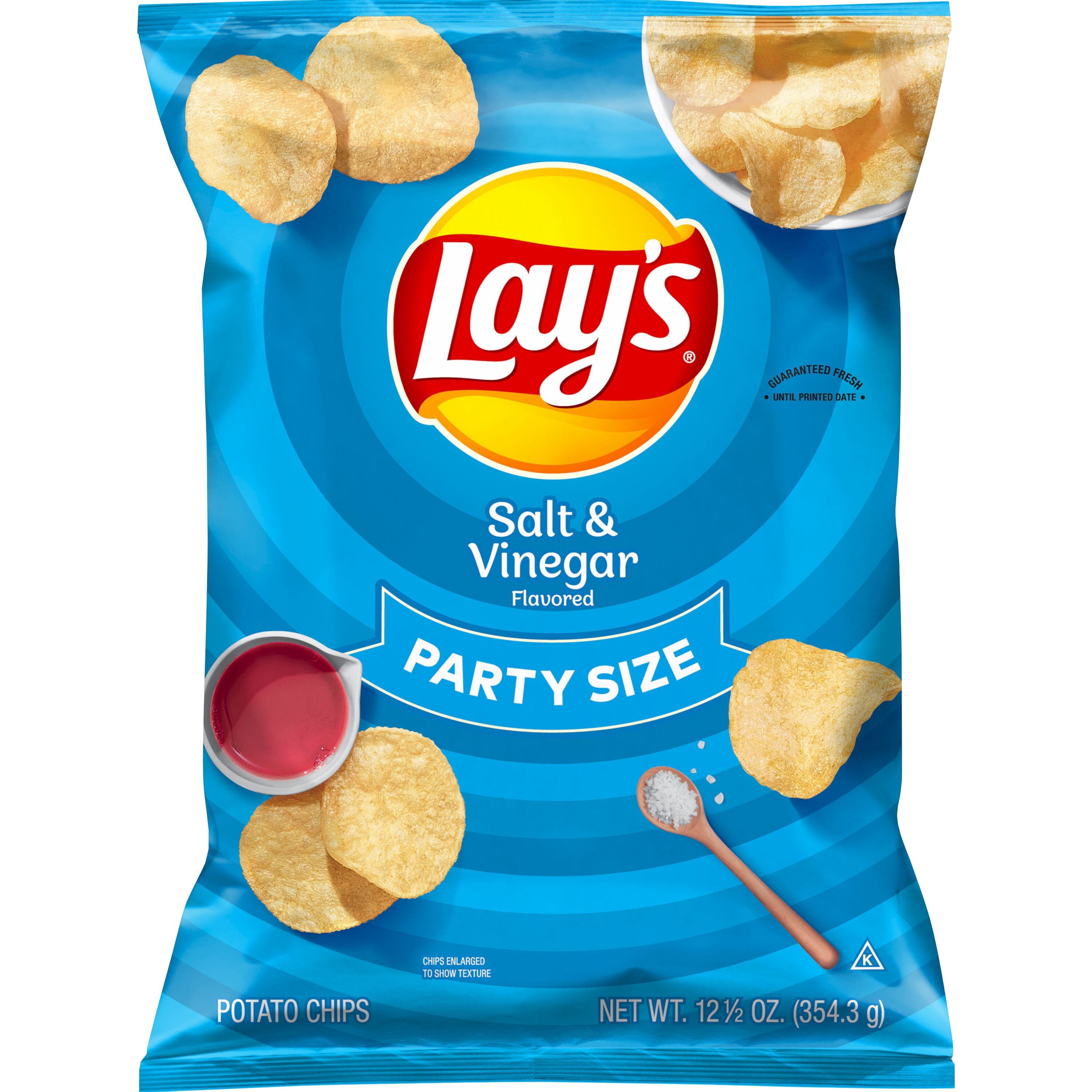 Lay's Salt & Vinegar Potato Snack Chips,Party Size, 12.5 oz - Family ...