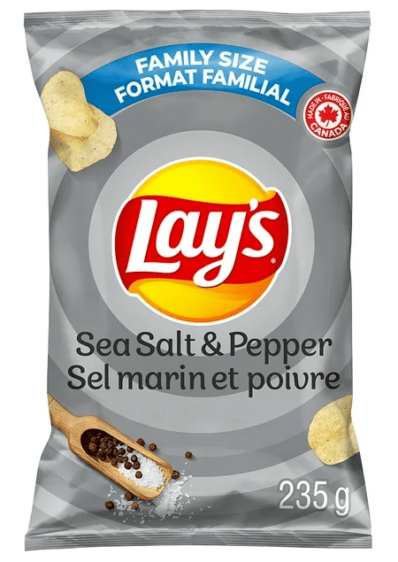 Lay's Sea Salt and Pepper Potato Chips, 220g, Delicious Snack, Tasty ...