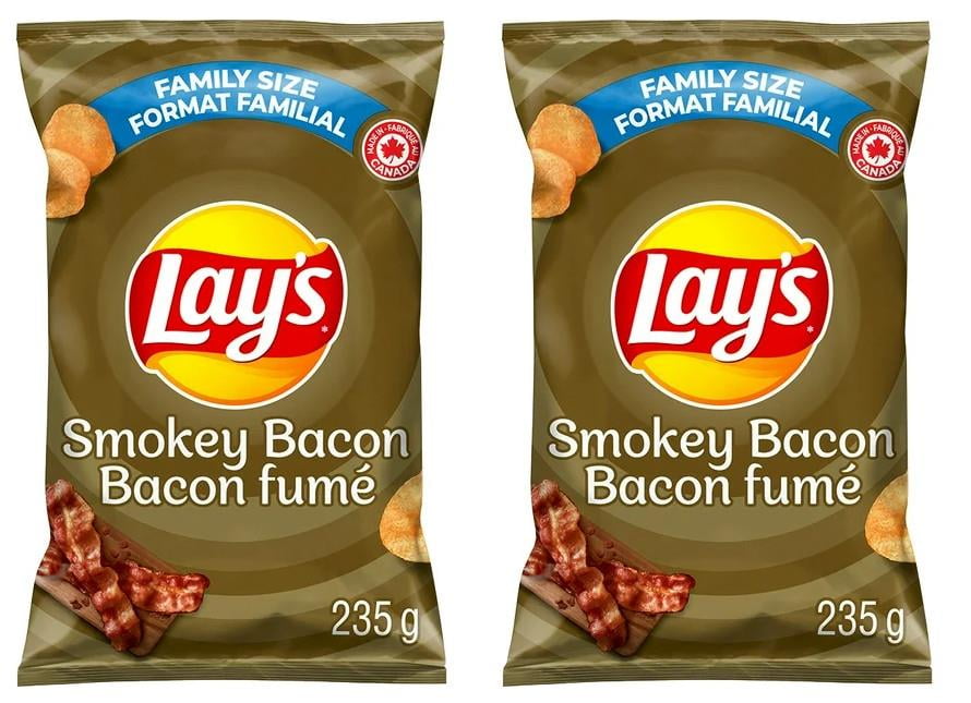 Lay's Smokey Bacon Flavored Potato Chips, 220g (2 Pack) - Walmart.com
