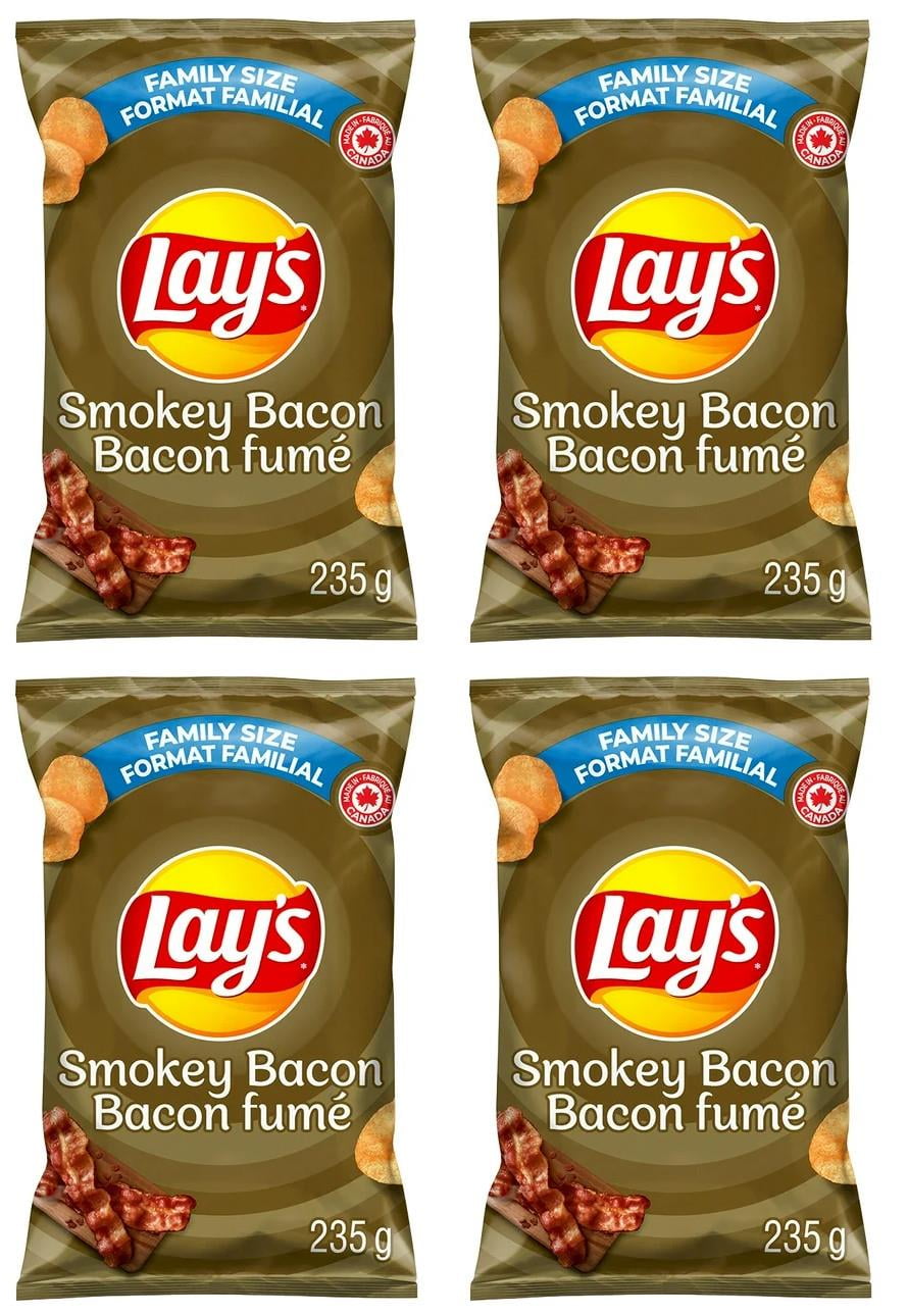 Lay's Smokey Bacon Flavored Potato Chips, 220g (4 Pack) - Walmart.com
