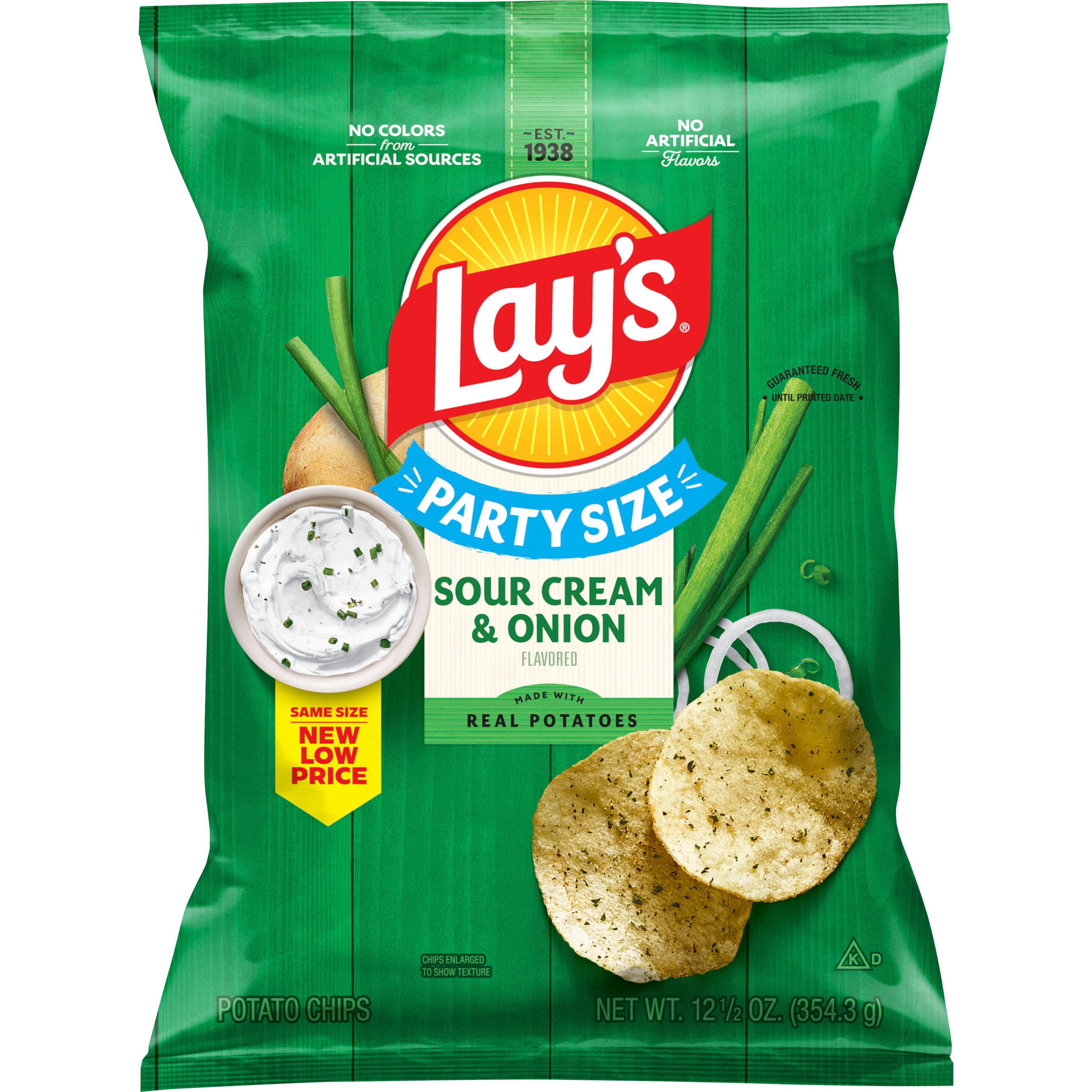 Lay's Family Package - Sour Cream & Onion Potato Chips, Party Size Food ...