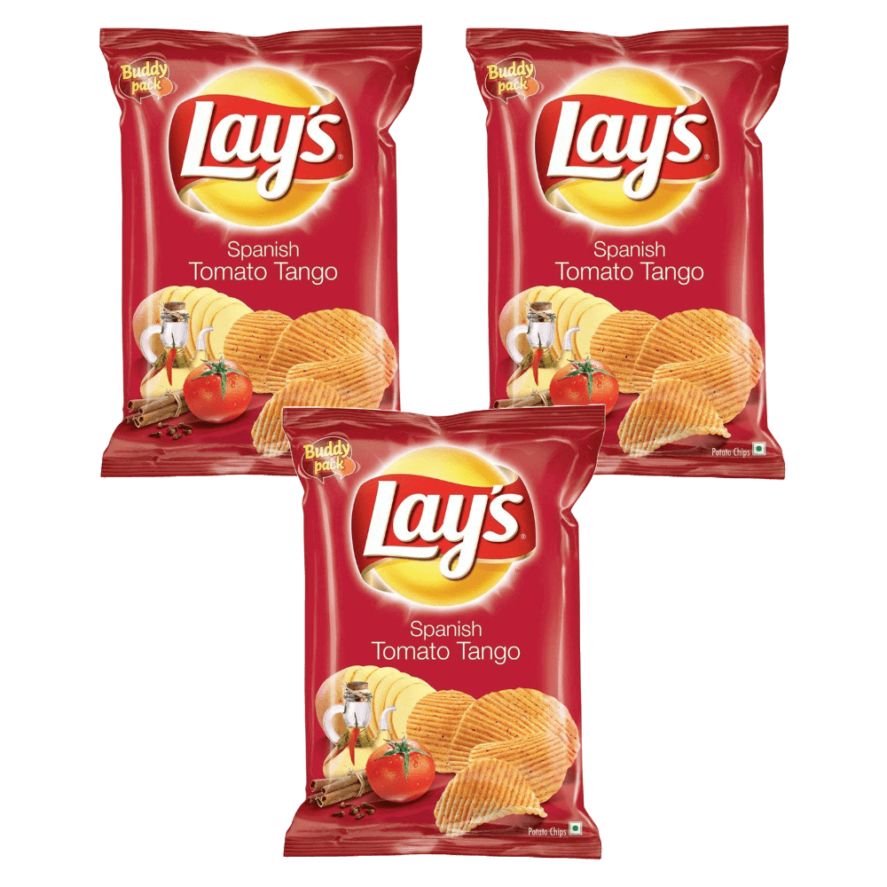 Lay’s Spanish Tomato Tango Chips – 50g x 3 Pack | Tangy & Crispy Potato ...