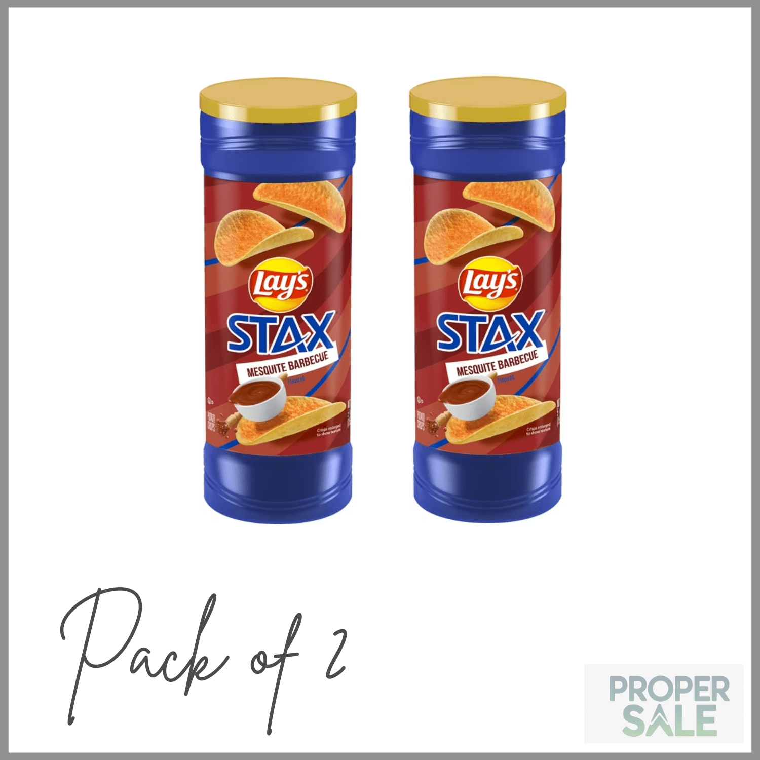 Lay's Stax Potato Crisps Mesquite Barbecue Flavored 5.5 Oz, Canister ...