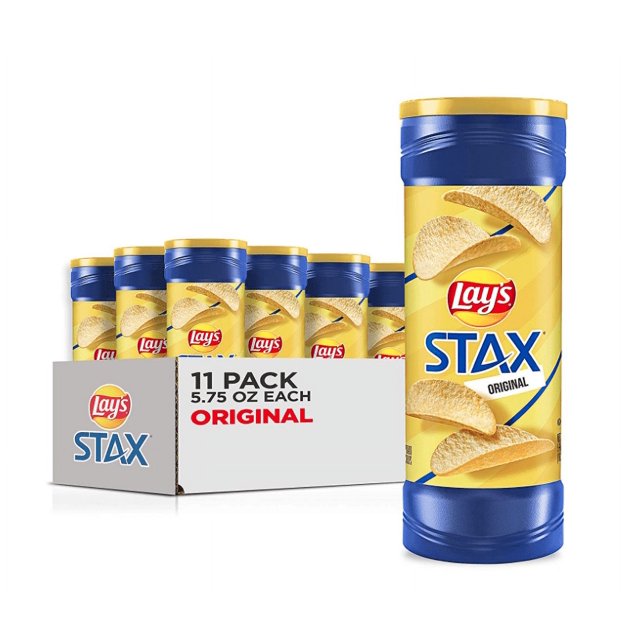 Lay's Stax Potato Crisps, Original, 5.75 Ounce (Pack of 11) - Walmart.com