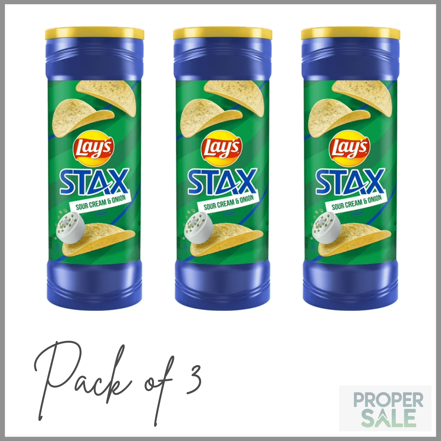 Lay's Stax Sour Cream & Onion Flavored Potato Chips, 5.5 oz Canister ...