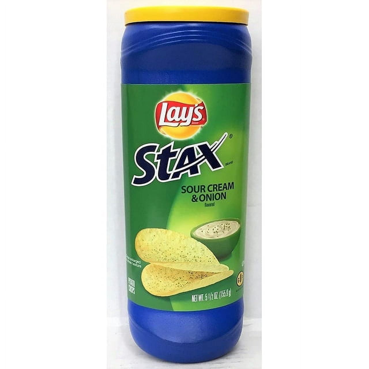 Lay's Stax Sour Cream & Onion Potato Crisps (5.5 oz) - Stackable potato ...