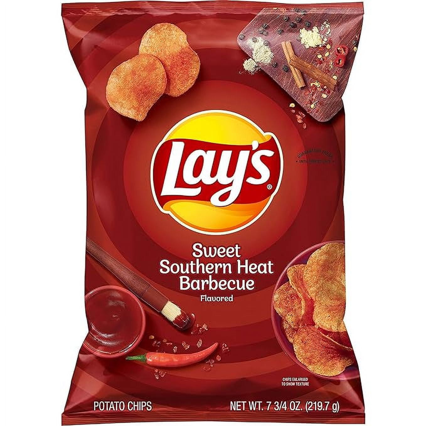 Lay's Sweet Southern Heat Barbecue Flavored Potato Chips, 7.75 Oz - Walmart.com