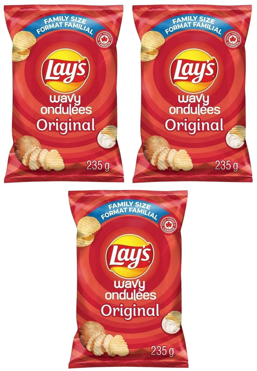 Lay's Wavy Original Potato Chips, 220g (3 Pack) - Walmart Business Supplies