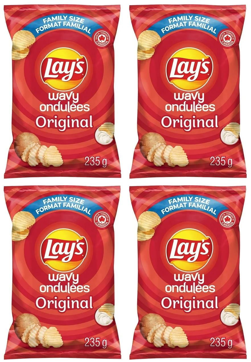 Lay's Wavy Original Potato Chips, 220g (4 Pack) - Walmart.com