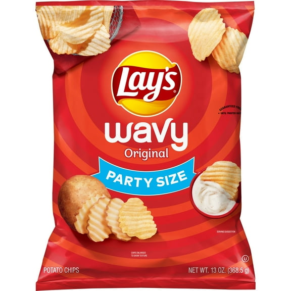 Lay's Wavy Original Potato Chips, Party Size, 13 oz Bag Pack of 2 ...