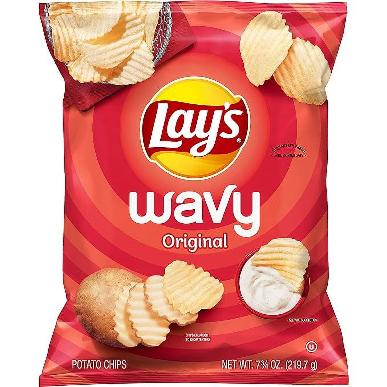 Lay's Wavy Potato Chips Original Flavor, 7.75 Oz - Walmart.com