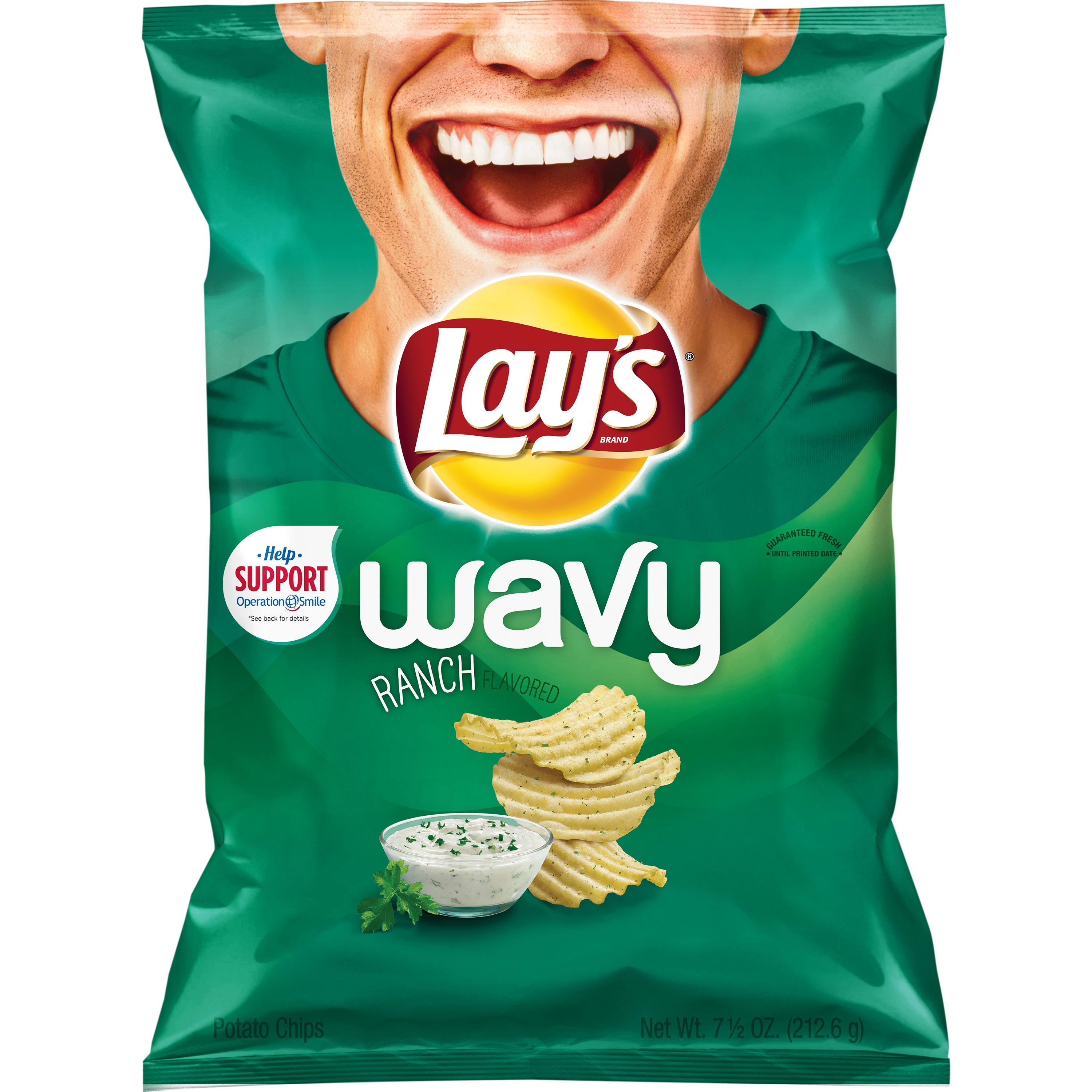 Lay's Wavy Ranch Potato Chips, 7.5 oz - Walmart.com
