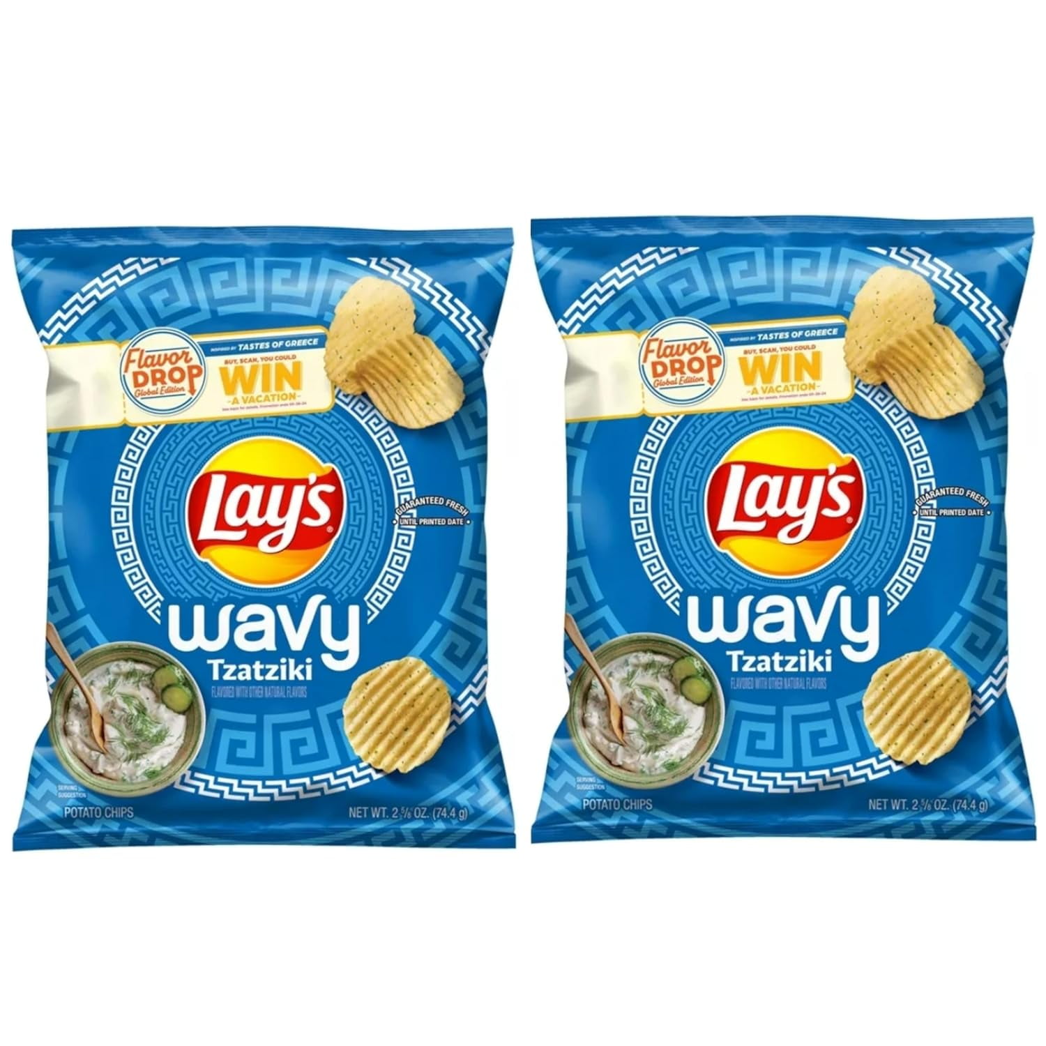 Lay's Wavy Tzatziki Potato Chips - Tastes of Greece (Flavor Drop ...