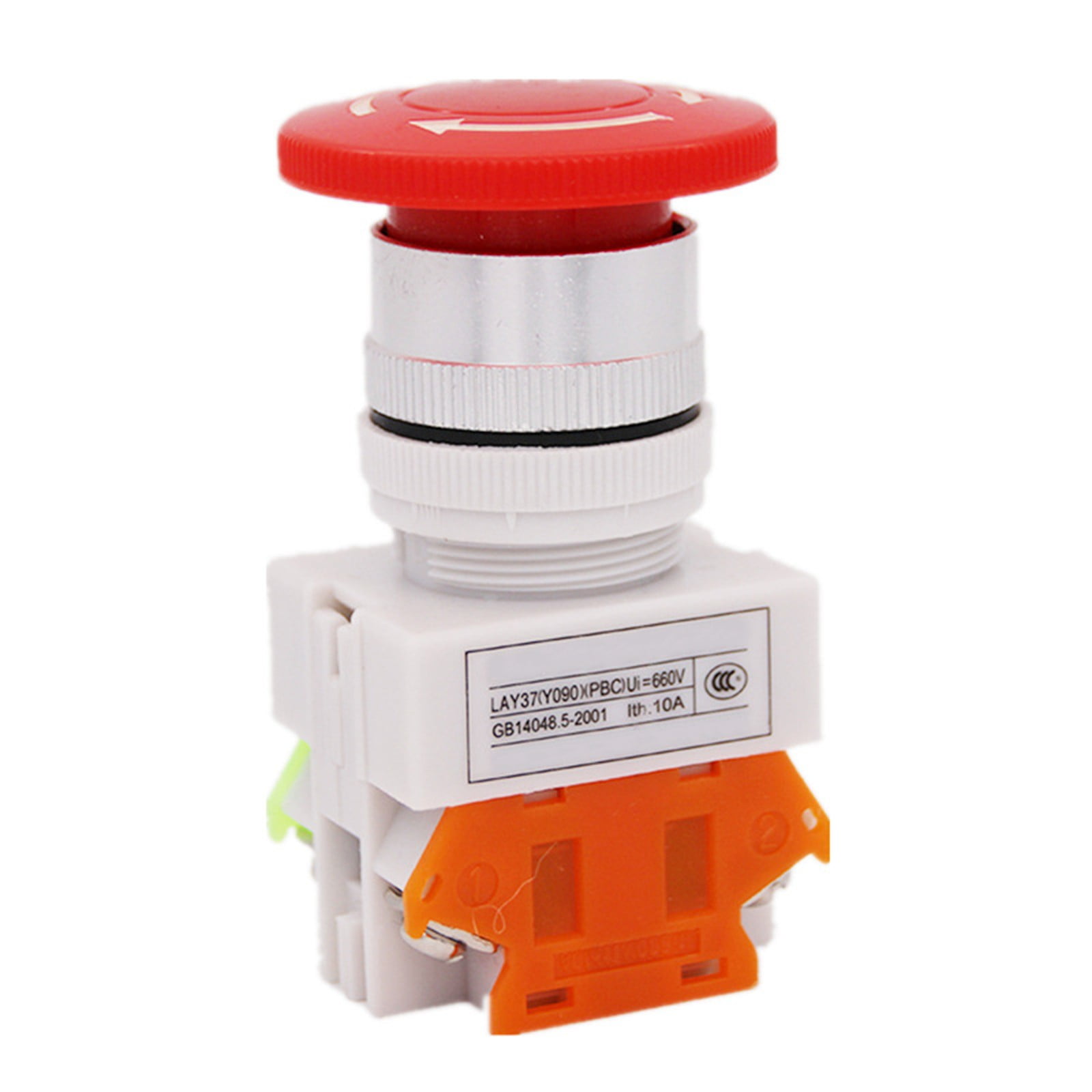 Lay37-11Zs 1No 1Nc Dpst Exigent Stop Push Button Switches With Red ...