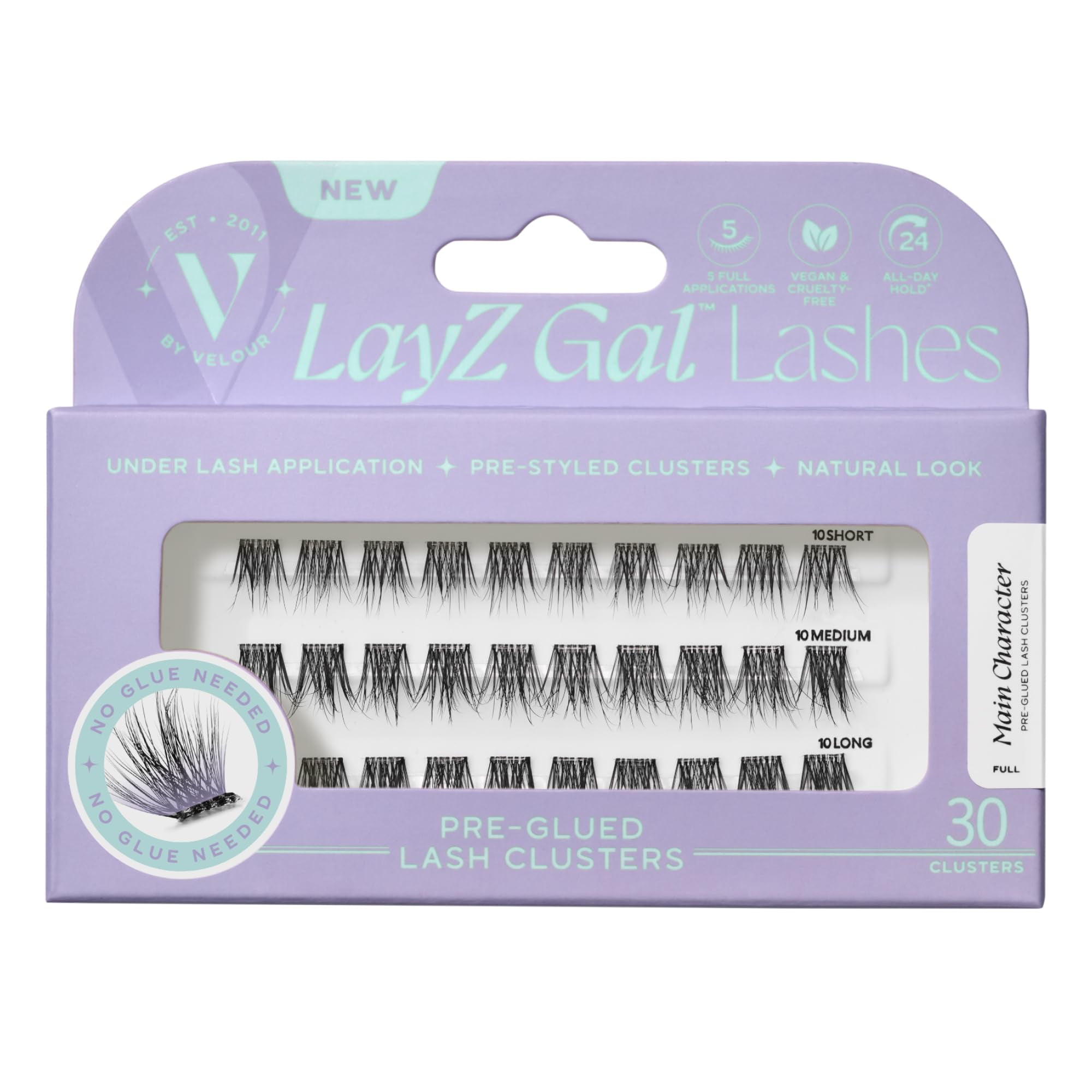 LayZ Gal™ Lash Clusters, IFF17 Self Adhesive Eyelashes, Individual ...
