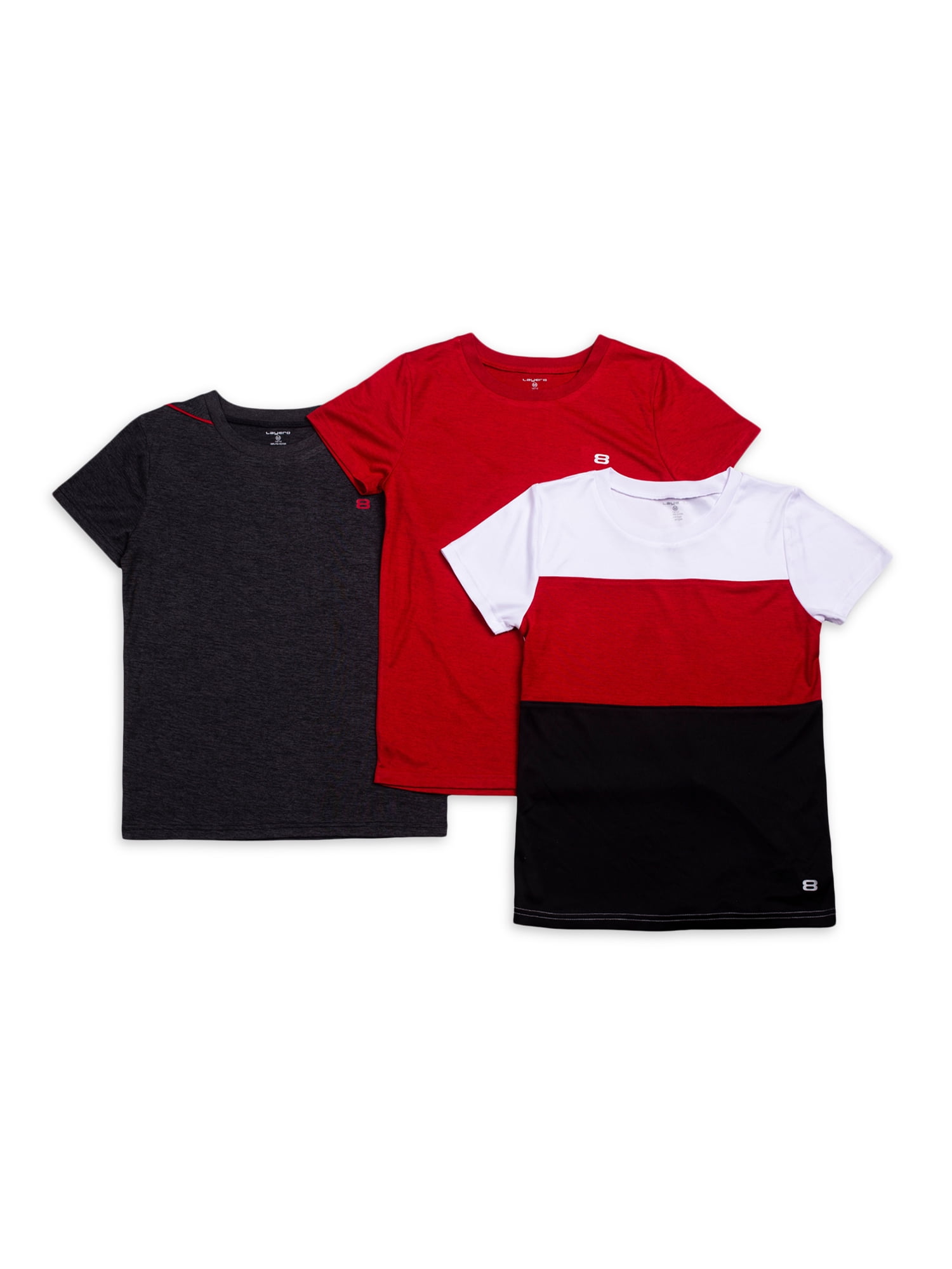 Layer 8 Boys Active Tees, 3-Pack, Sizes 8-20 - Walmart.com