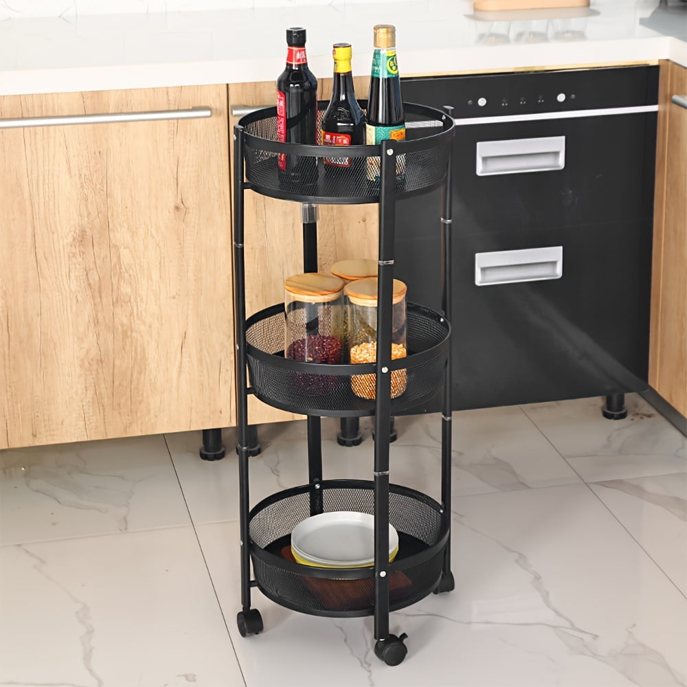 Layer Circular Storage Rack, Space - Saving Rotating Storage, Grid ...