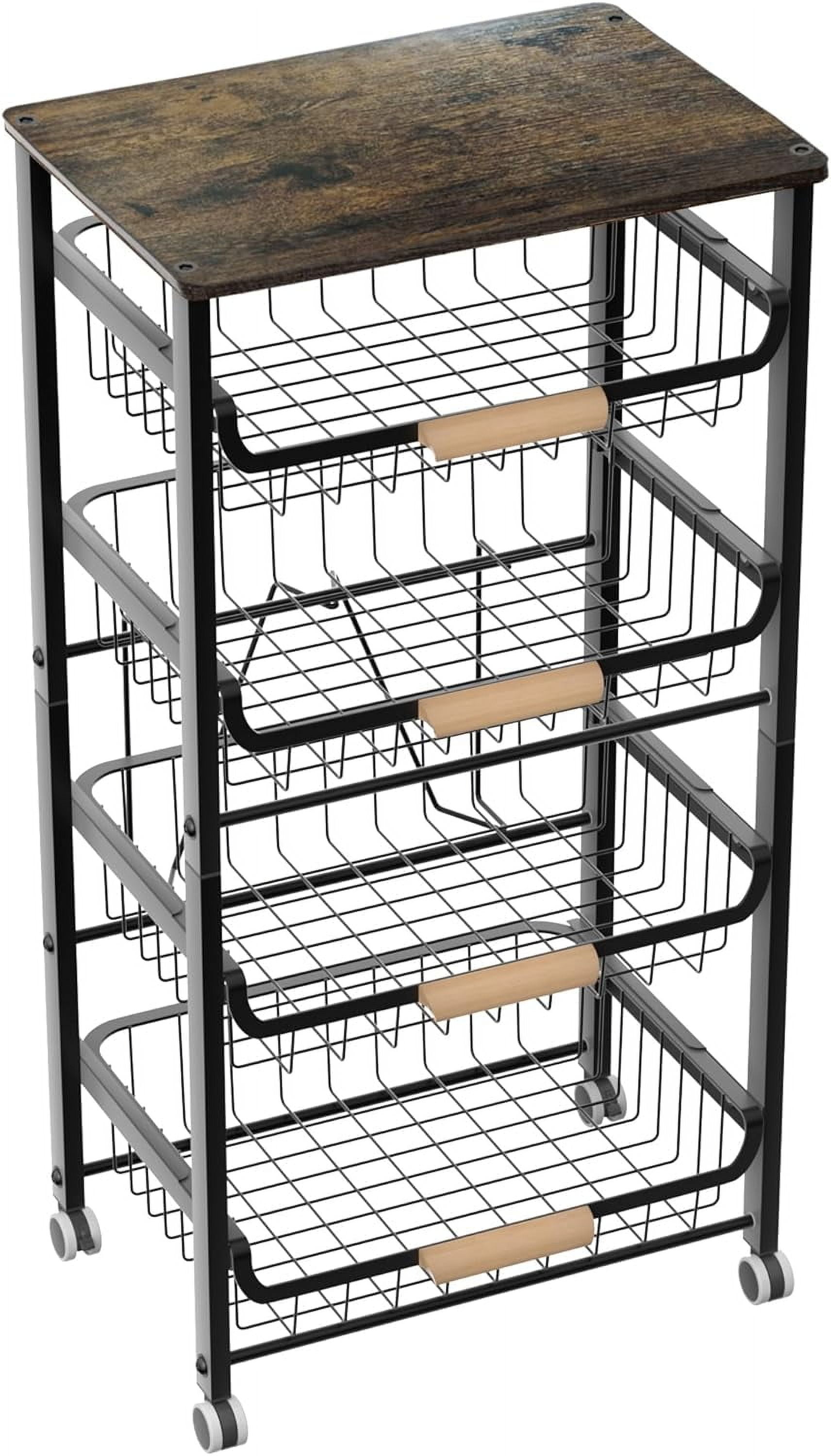Layer Fruit Basket Kitchen Food Organizer and Rack, Stackable Storage ...