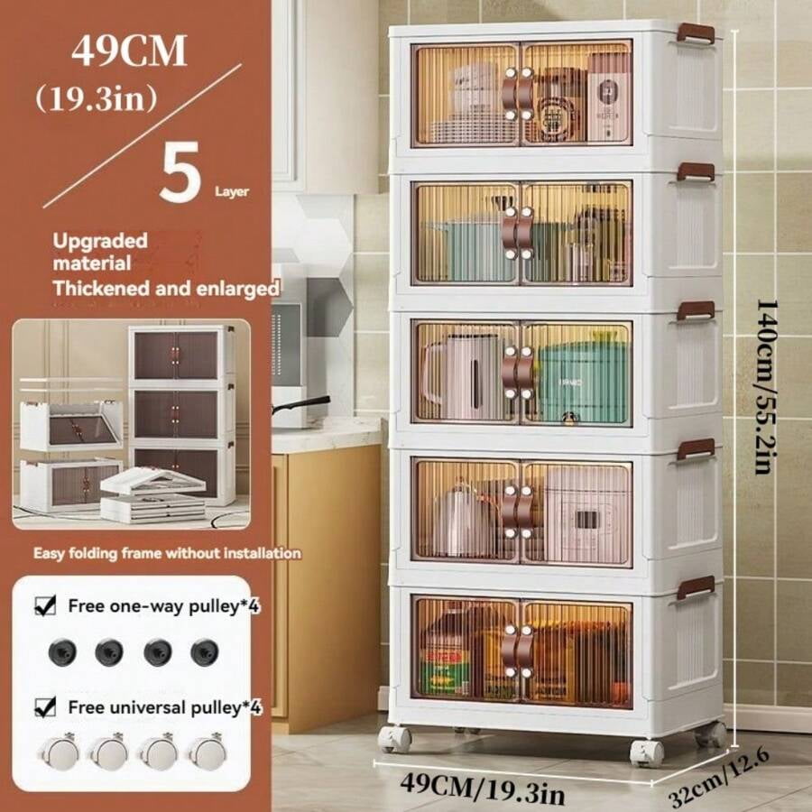 Layer Plastic Storage Box With Lid - 19.5 Inch Wide Extra-Large Folding ...