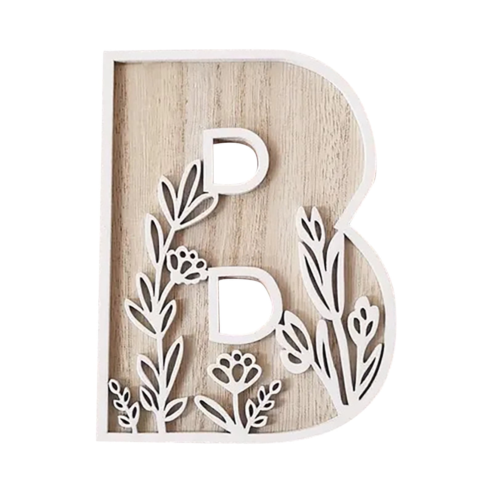 Layered 5 Inch Large Wooden Letters for Wall Decor, Flowered Paintable ...
