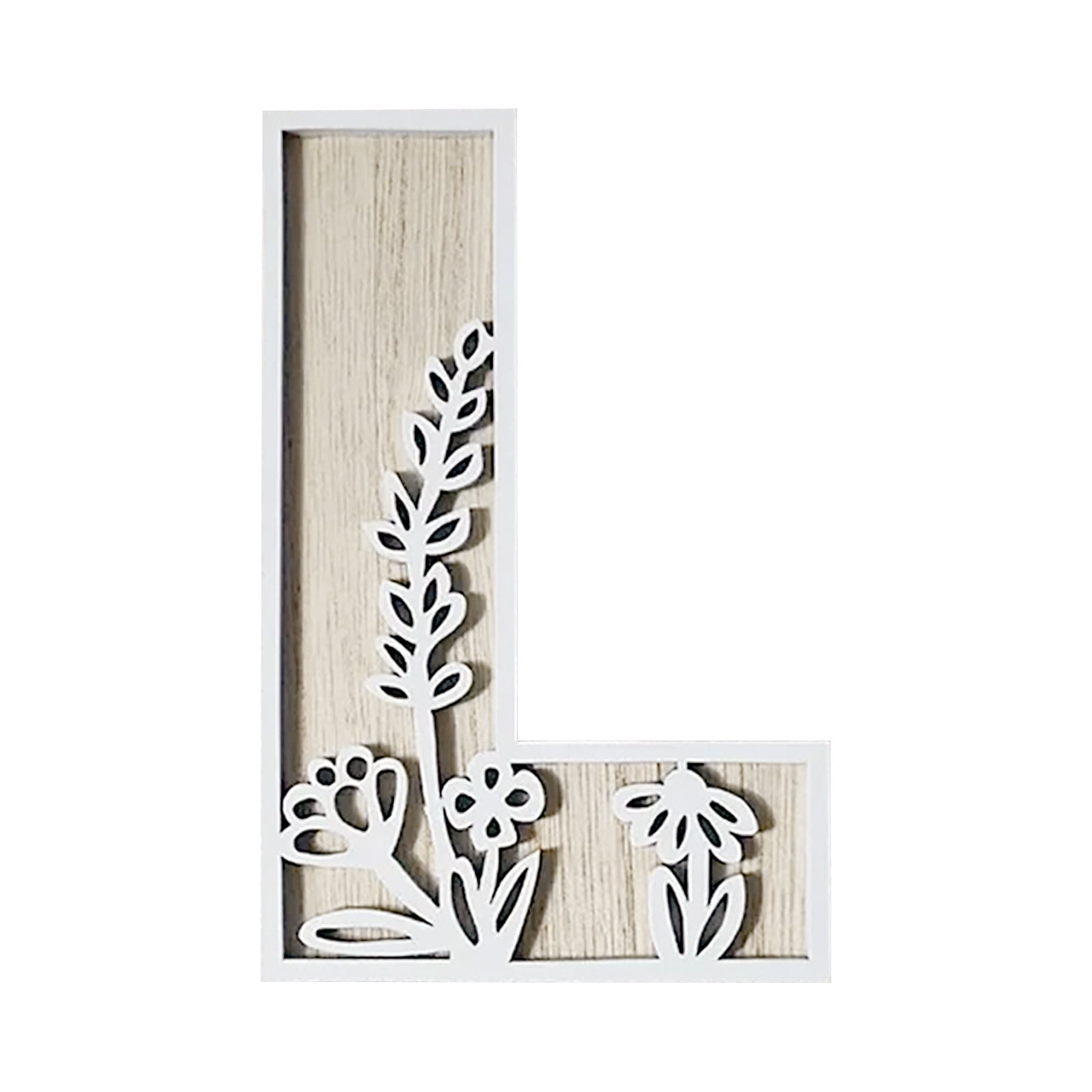 Layered 5 Inch Large Wooden Letters for Wall Decor, Flowered Paintable ...