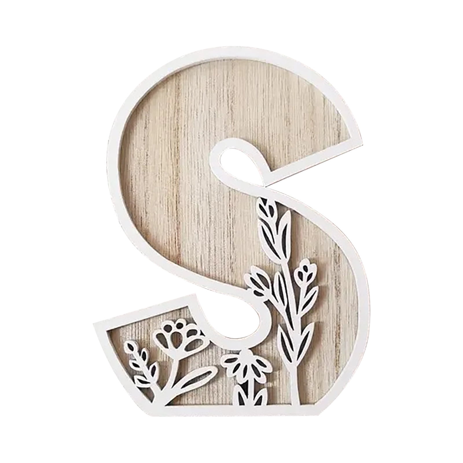 Layered 5 Inch Large Wooden Letters for Wall Decor, Flowered Paintable ...