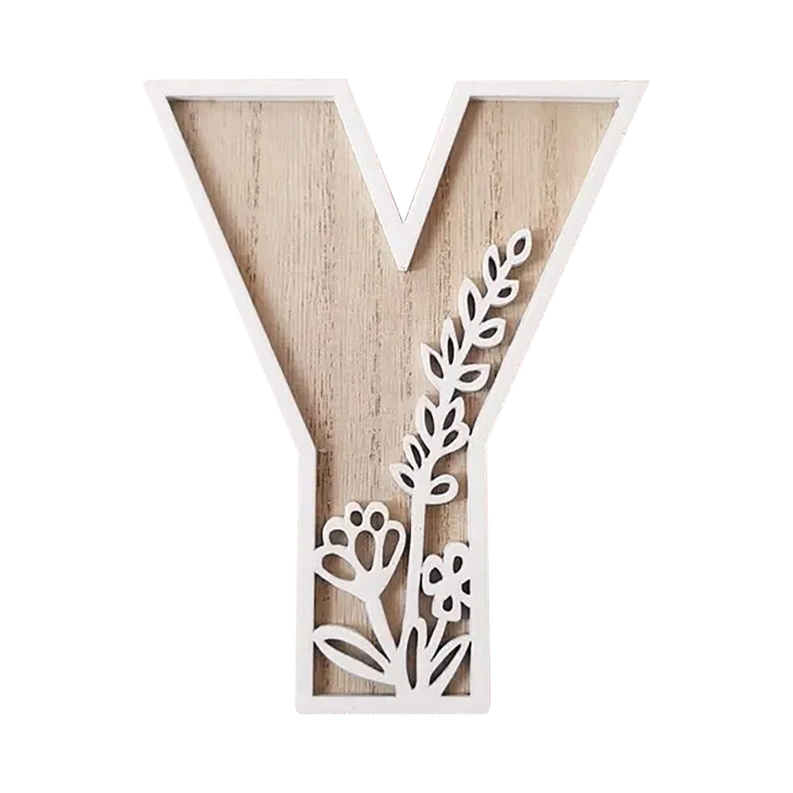Layered 5 Inch Large Wooden Letters for Wall Decor, Flowered Paintable ...