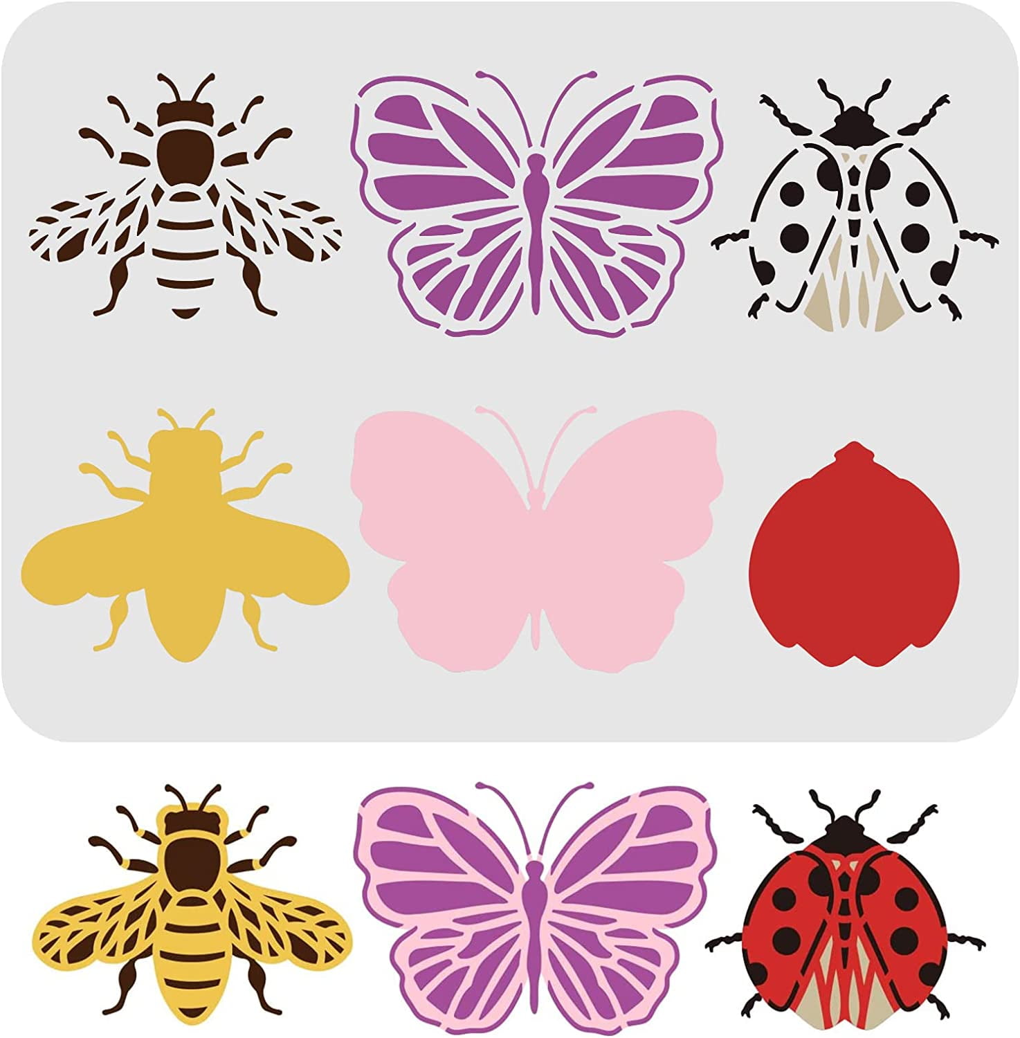 Layered Animals Stencils Template 11.7x8.3 inch Plastic Butterfly ...