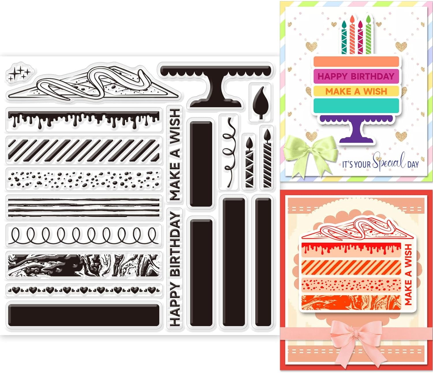 Layered Birthday Cake Clear Stamps for DIY Scrapbooking Layering Cake ...
