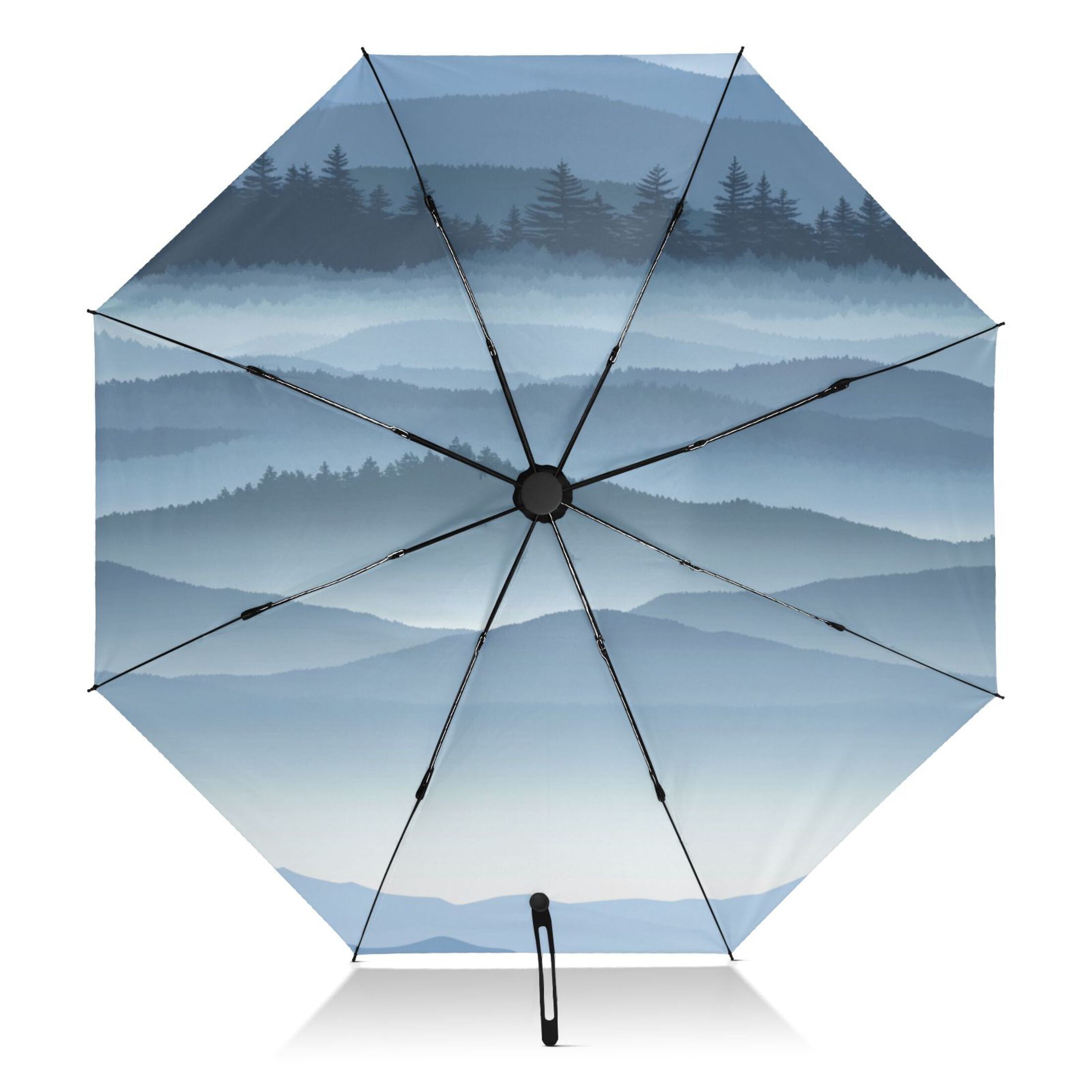 Layered Blue Mountain Landscape Extra Large Automatic Umbrella, UV ...